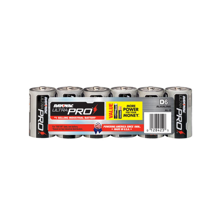 6 Pack D Cell Size Alkaline Batteries From Rayovac© | Batterysavers.com